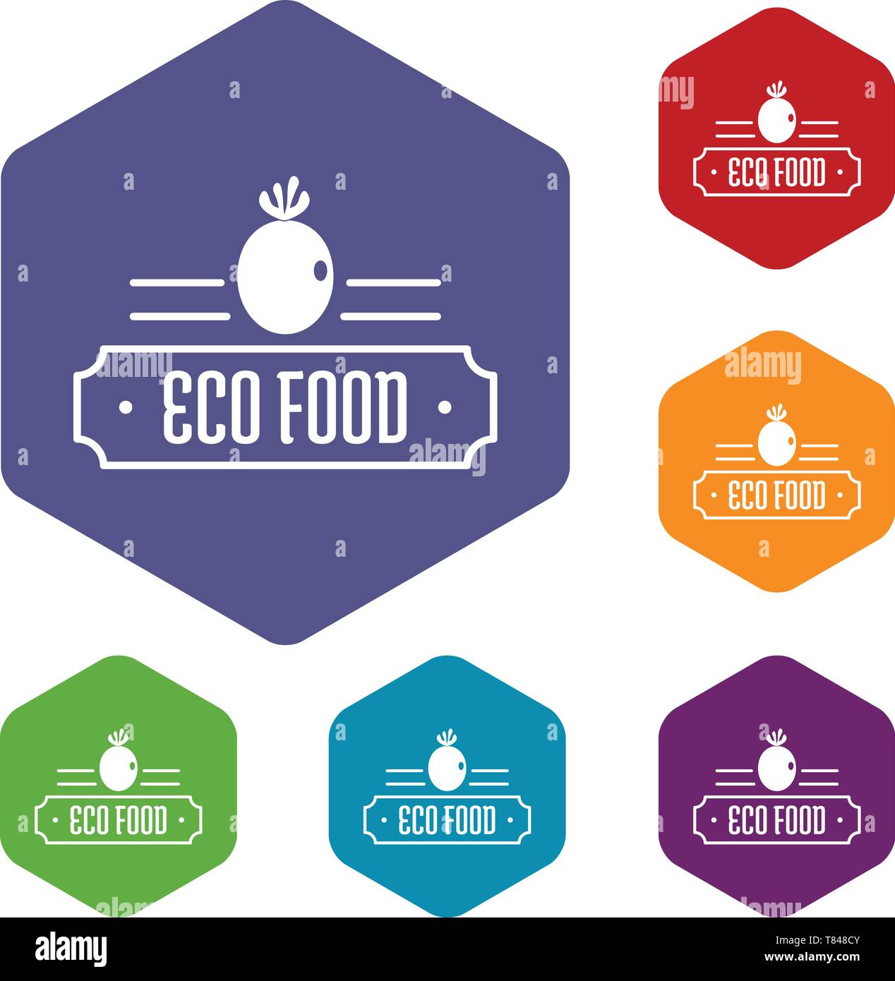 Eco food icons vector hexahedron Stock Vector Image & Art - Alamy