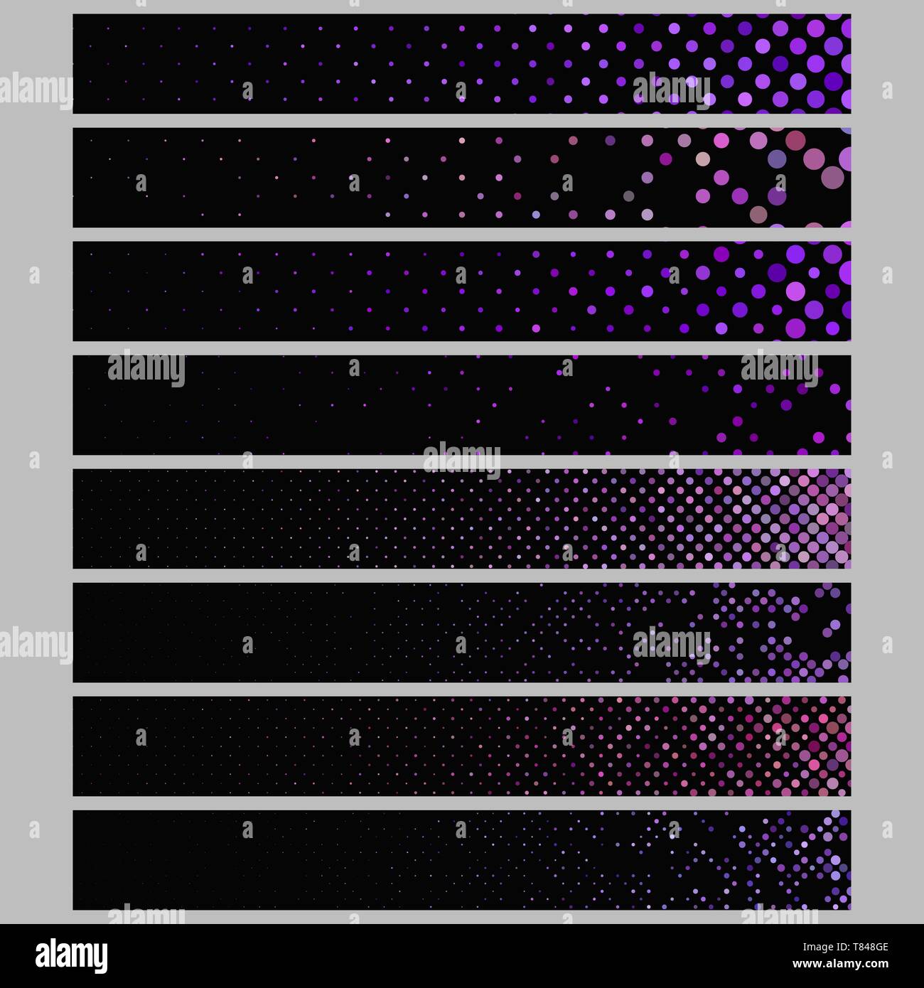 Banner background set - vector rectangular dot pattern template Stock ...