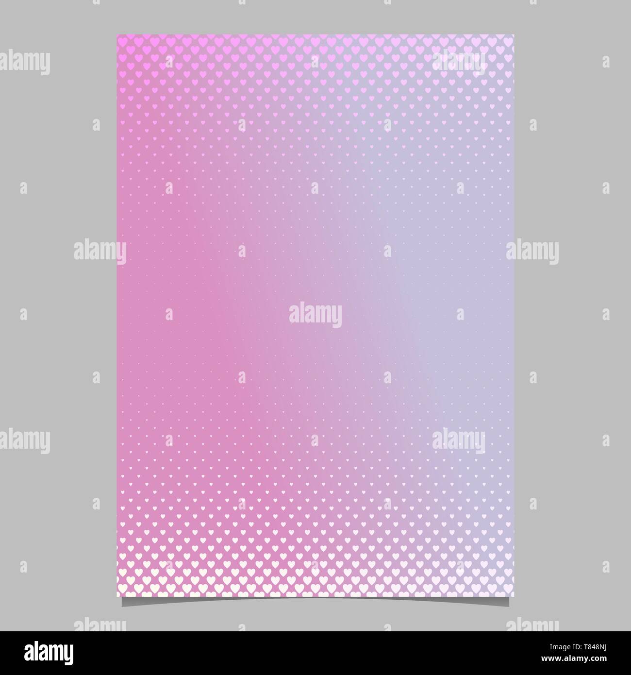 Retro gradient heart pattern flyer template - vector brochure ...
