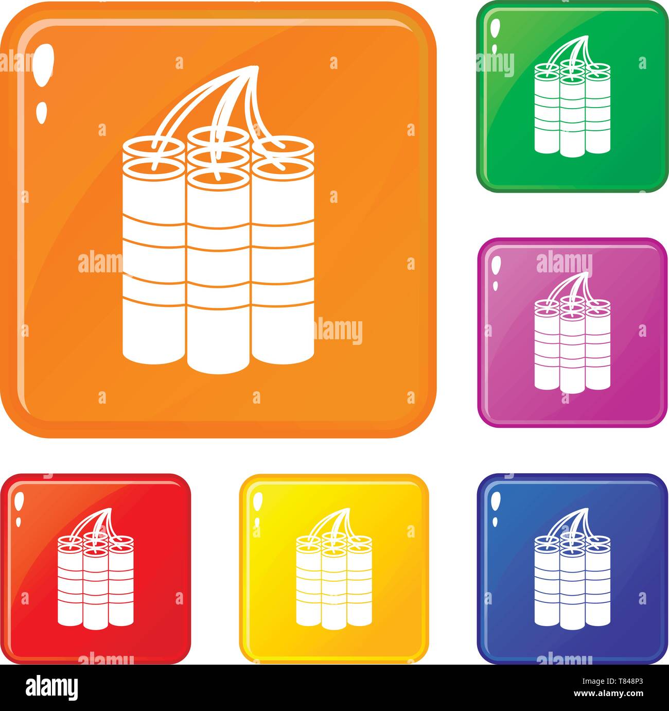 Dynamite sticks icons set vector color Stock Vector Image & Art - Alamy