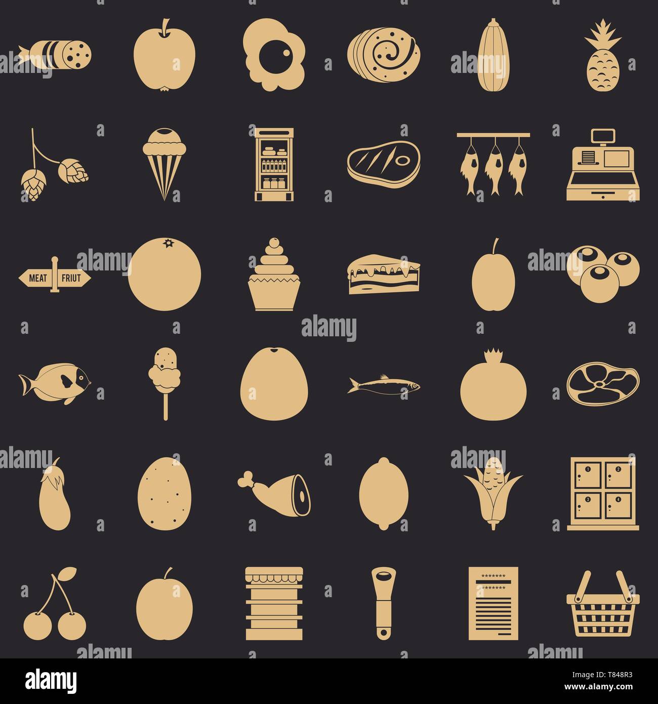 Grocery icons set, simple style Stock Vector Image & Art - Alamy