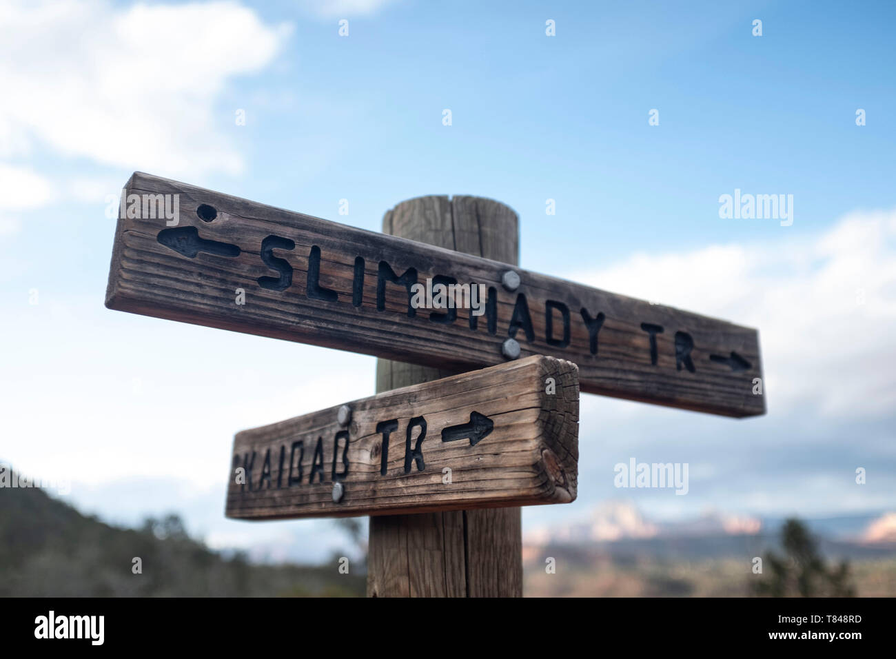 Trail signs, Sedona, Arizona, USA Stock Photo - Alamy