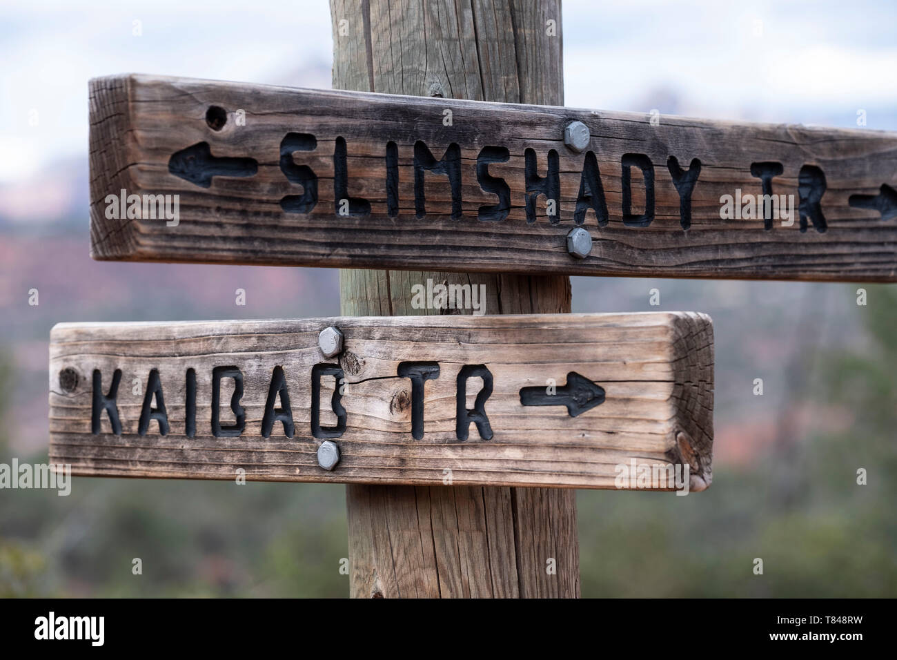 Trail signs, Sedona, Arizona, USA Stock Photo - Alamy