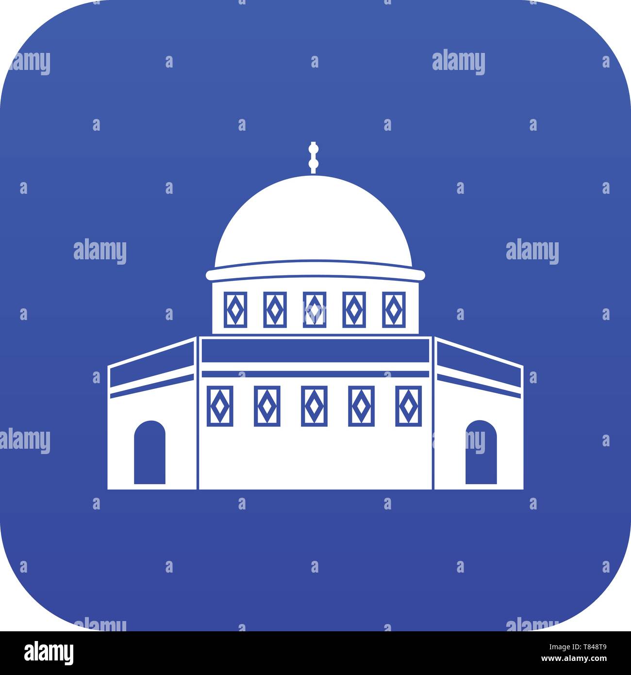 Dome of the Rock on the Temple Mount icon digital blue Stock Vector ...