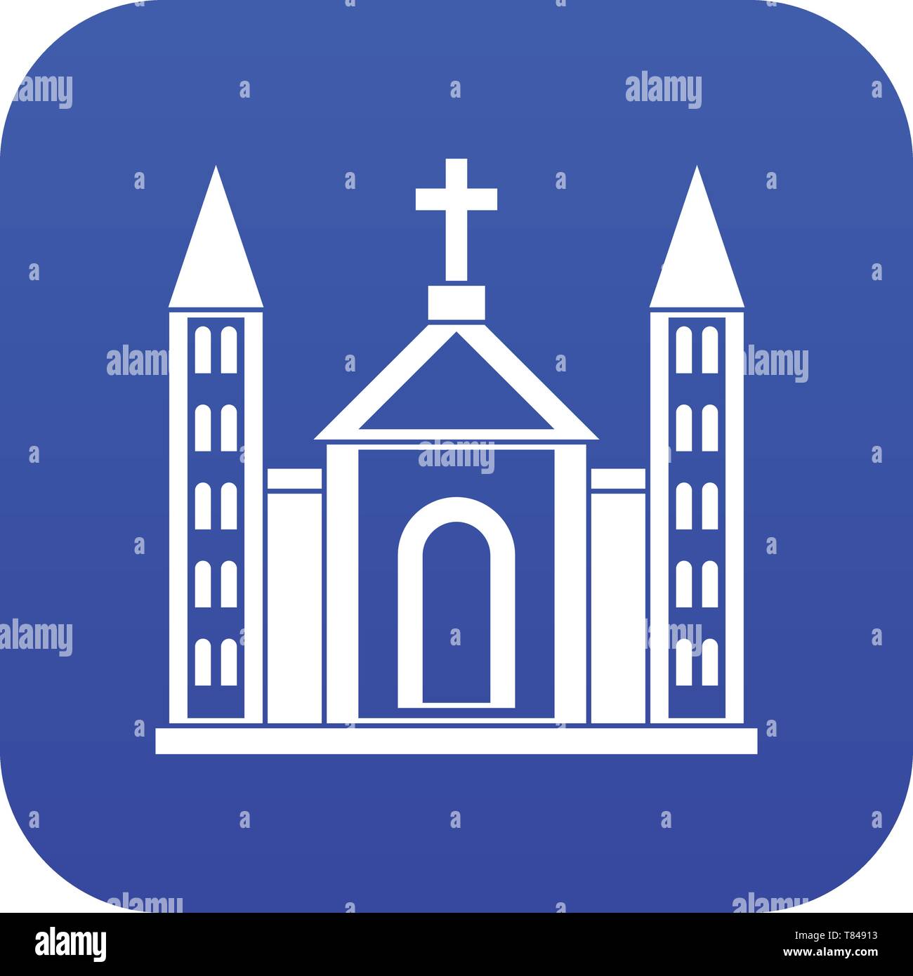 Christian catholic church building icon digital blue Stock Vector Image ...