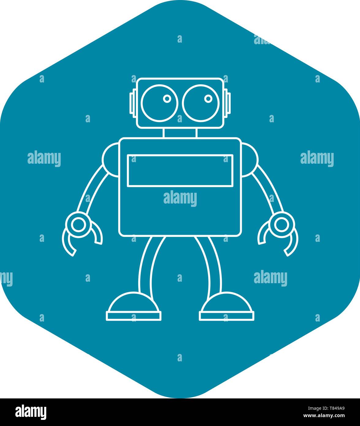Retro robot icon, outline style Stock Vector Image & Art - Alamy