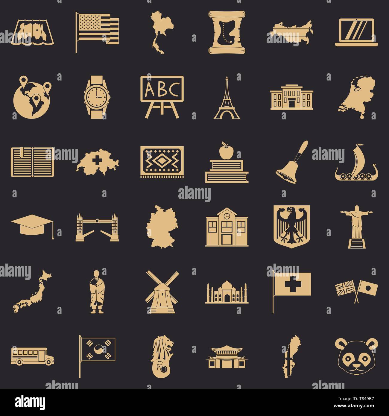 Topography icons set, simple style Stock Vector Image & Art - Alamy