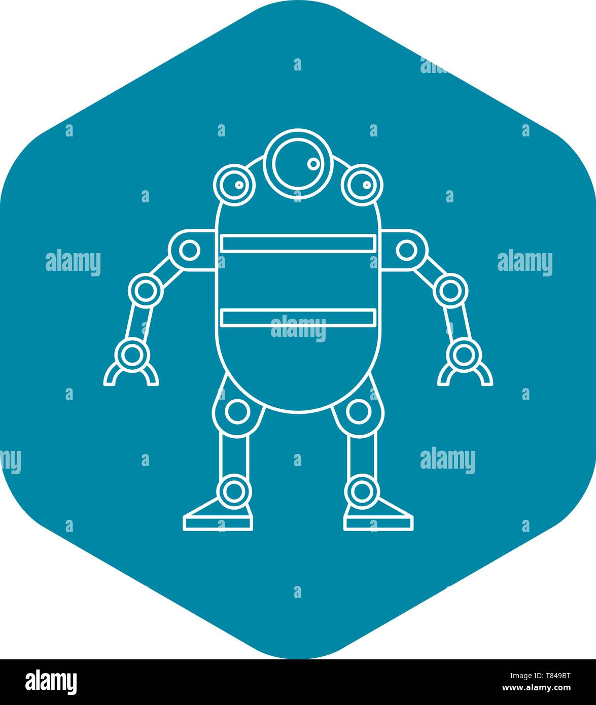 Cute Robot Icon Outline Style Stock Vector Image And Art Alamy