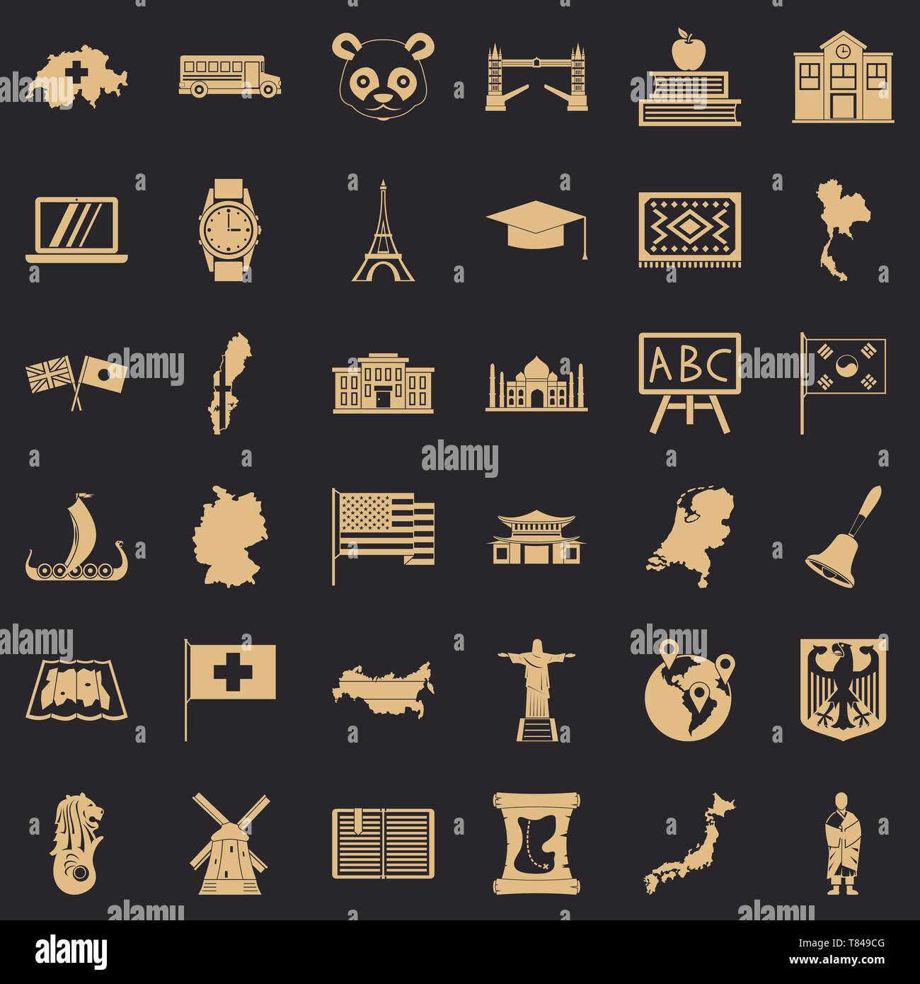 Cartography icons set, simple style Stock Vector Image & Art - Alamy