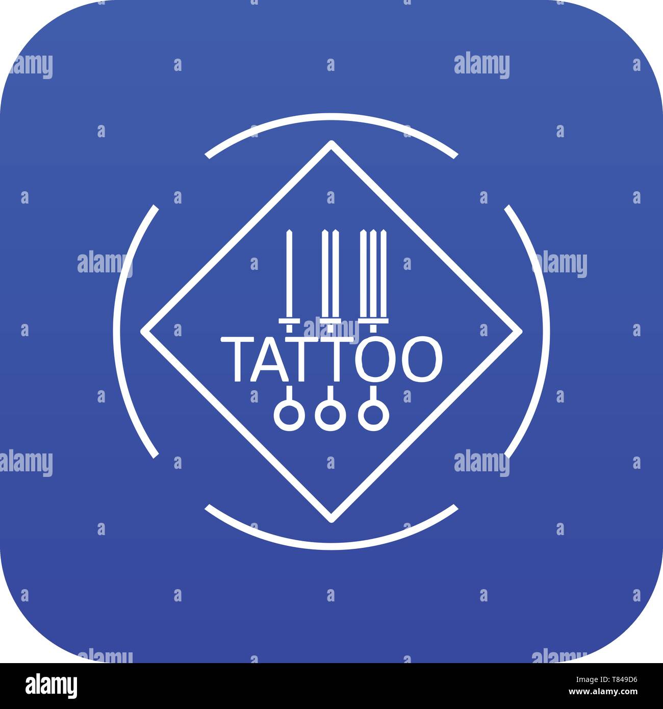 Tattoo pictogram icon blue vector Stock Vector Image & Art - Alamy