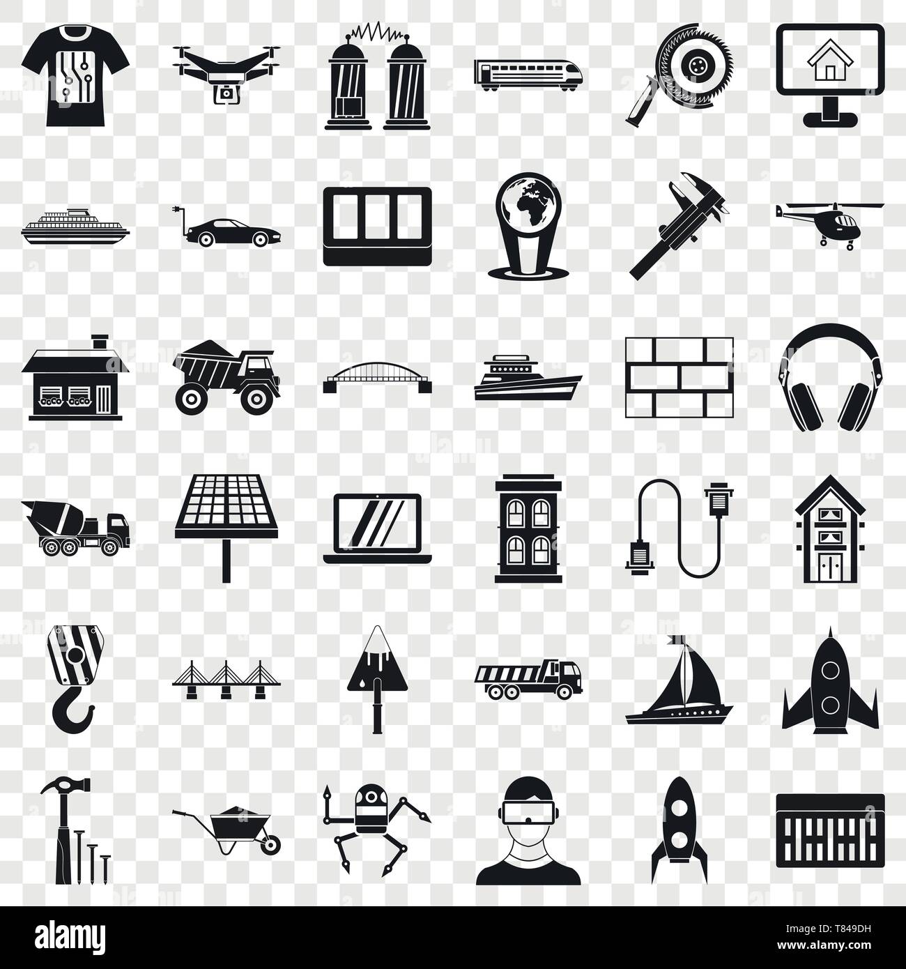 Industrial engineering icons set, simple style Stock Vector Image & Art ...