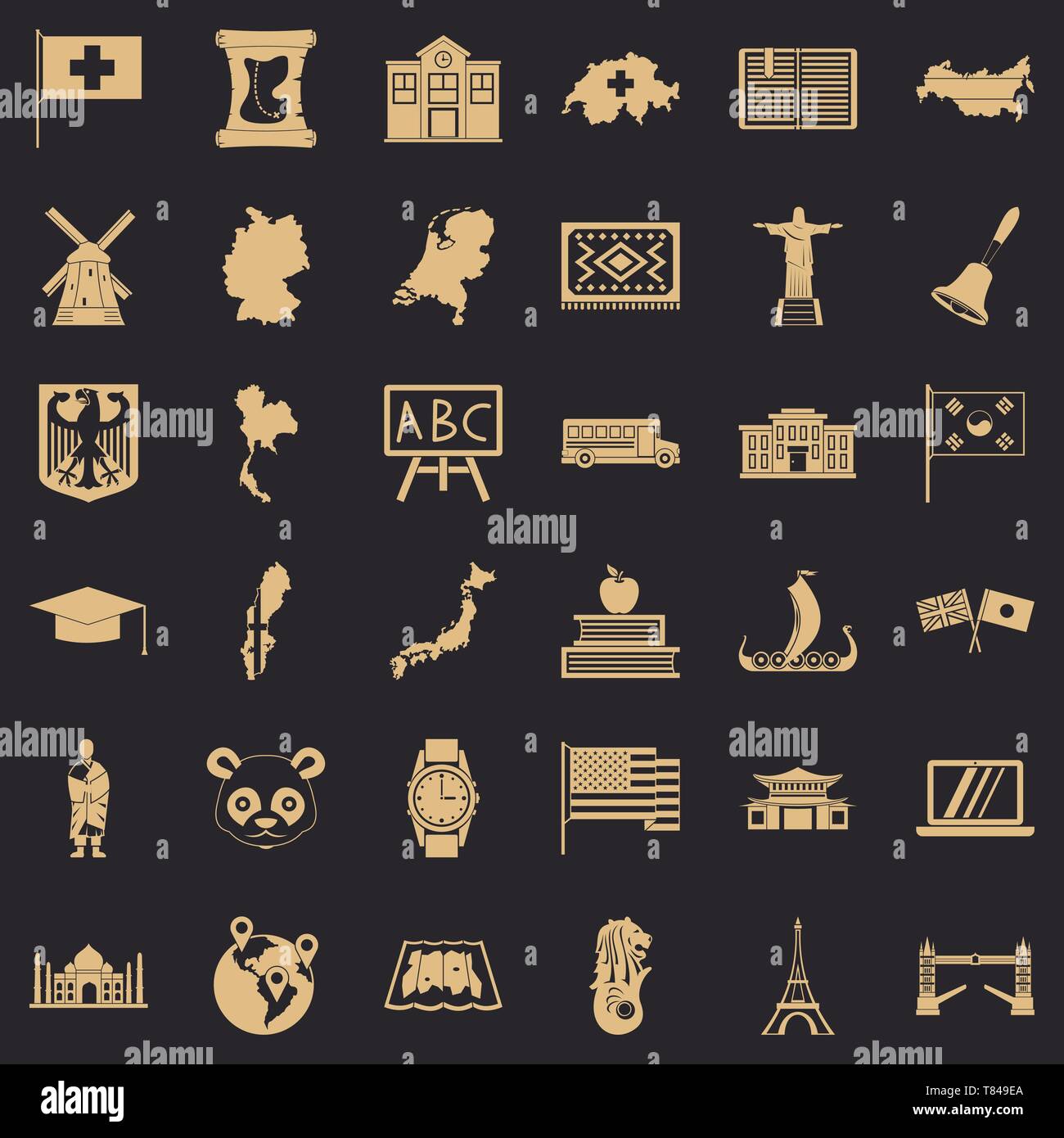 Destination icons set, simple style Stock Vector Image & Art - Alamy