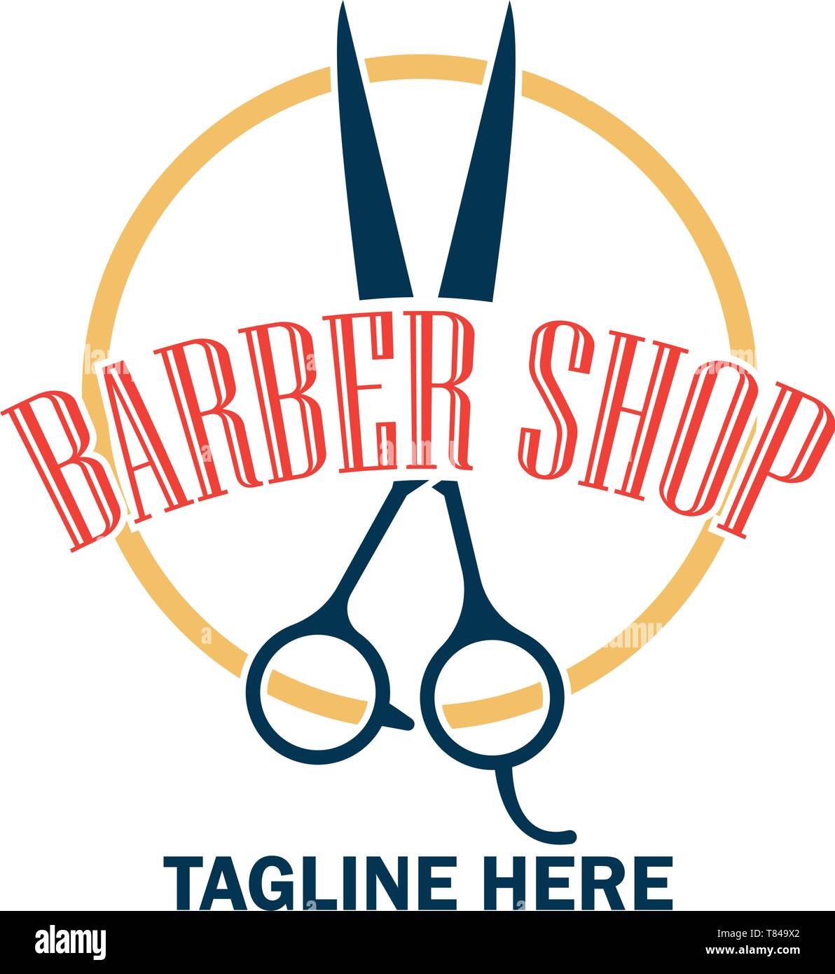 barber shop logo with text space for your slogan tagline, vector ...