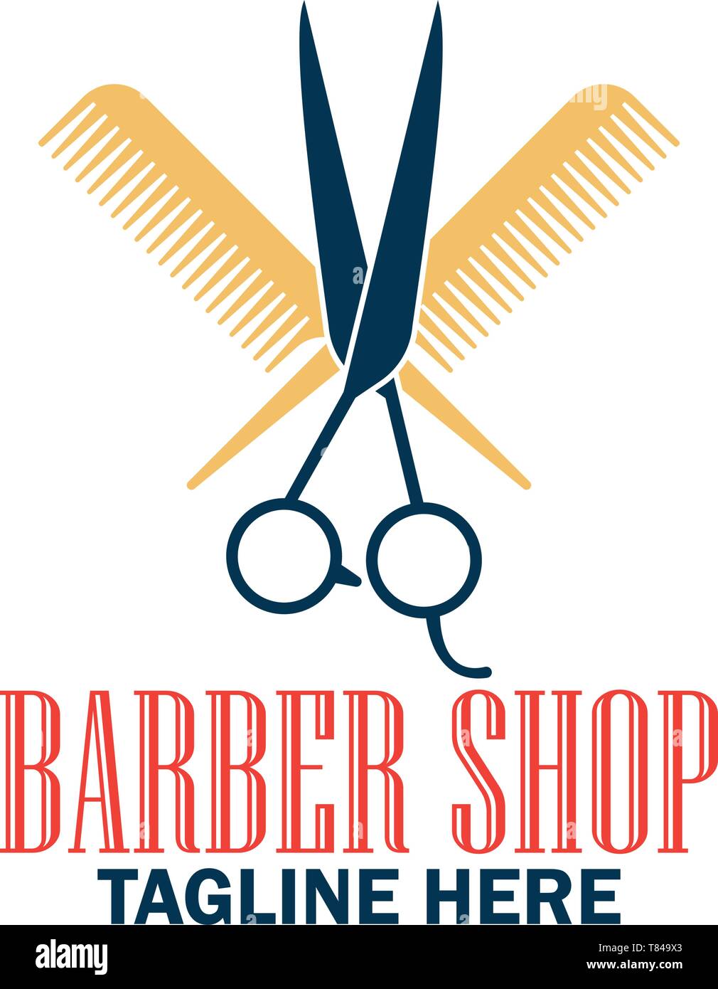 barber shop logo with text space for your slogan tagline, vector ...