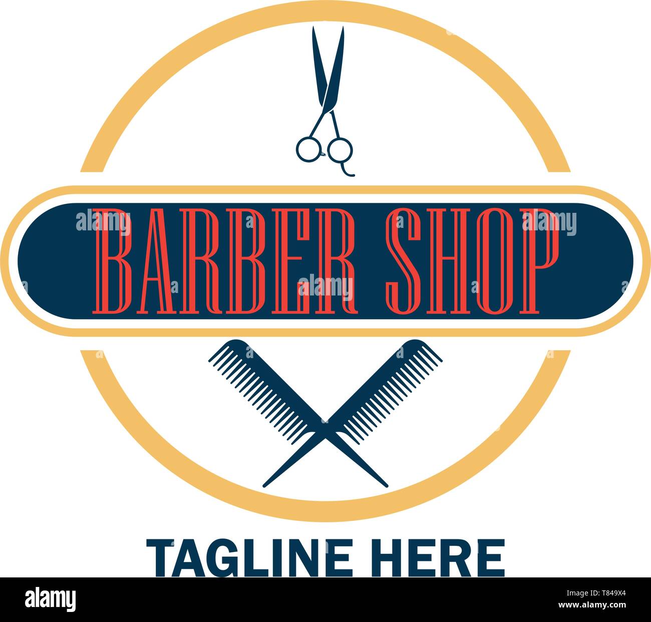 barber shop logo with text space for your slogan tagline, vector ...
