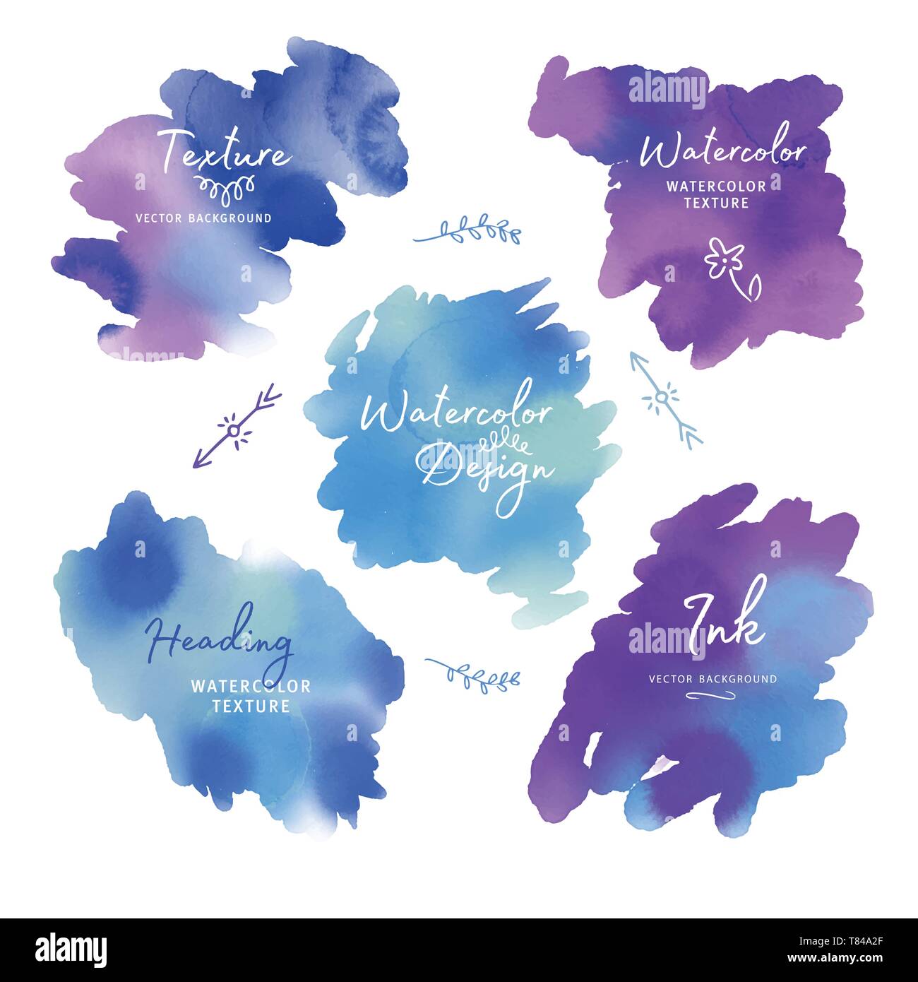 Abstract hand drawn watercolor blots background. Vector illustration ...