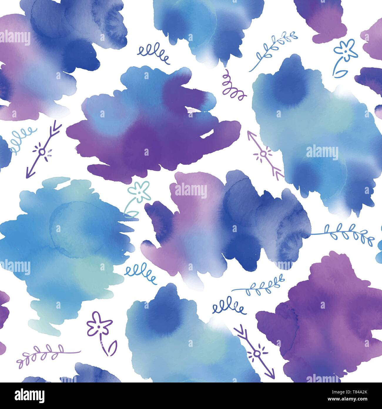 Abstract hand drawn watercolor blots background. Vector illustration ...
