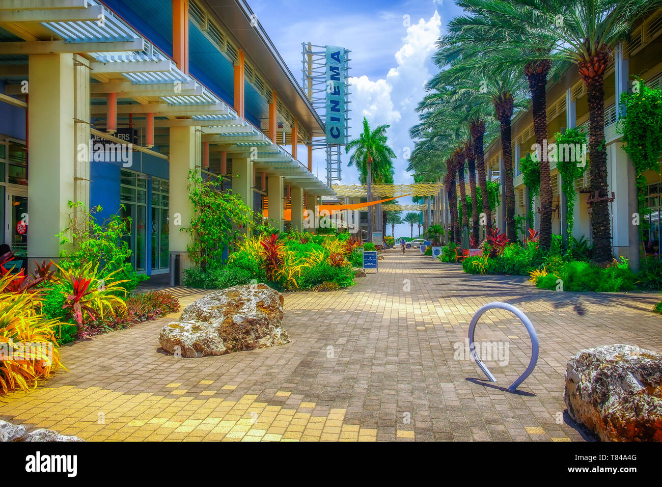 Grand Cayman, Cayman Islands, Aug 2018,The Paseo in Camana Bay a modern ...