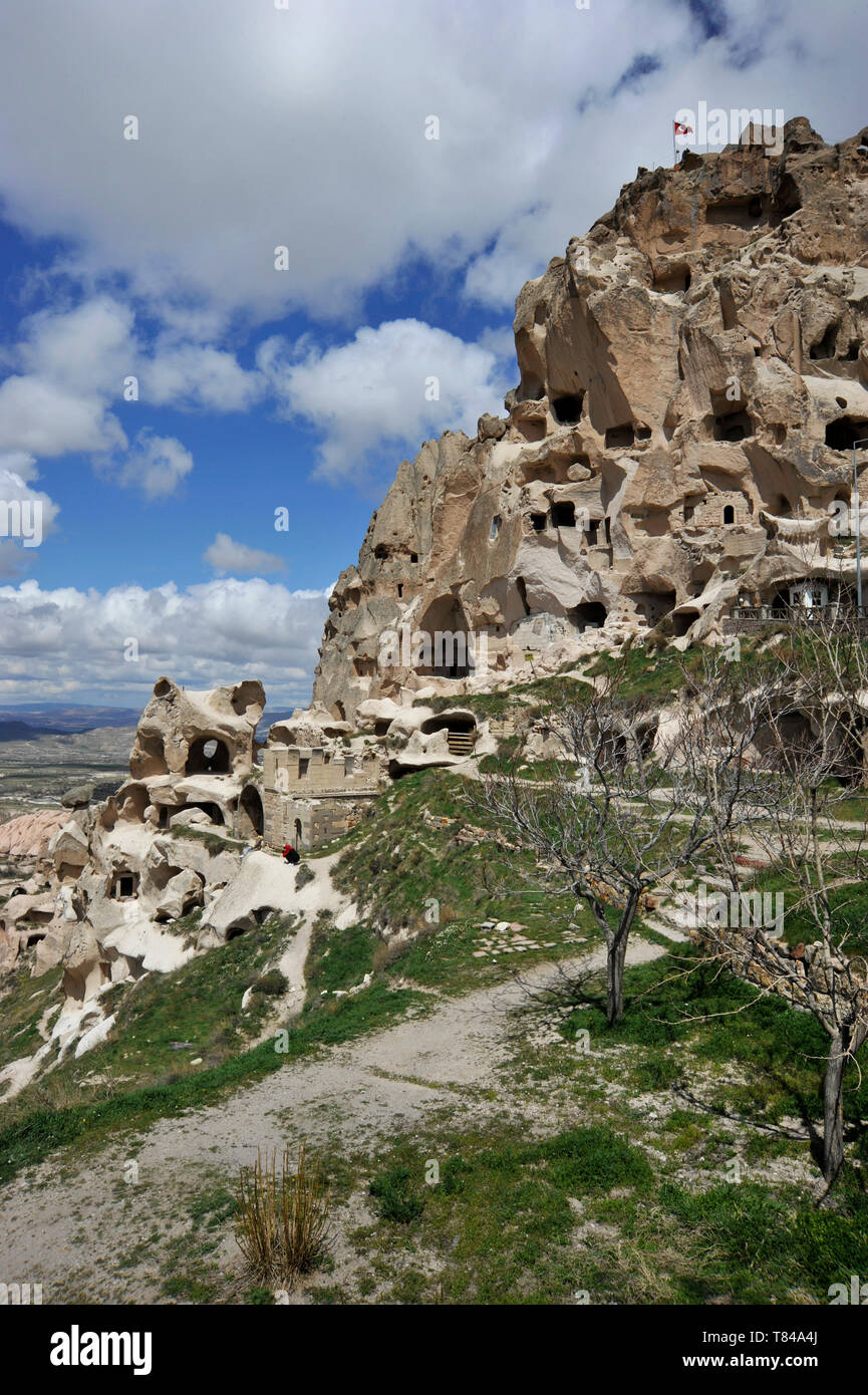 Fairy chimneys castle uchisar cappadocia hi-res stock photography and ...