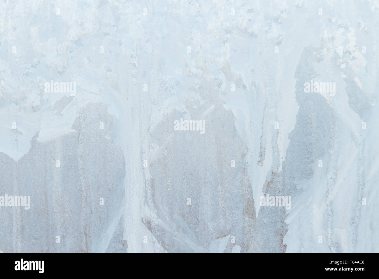 Frosty patterns on a frozen ice box in the early morning Stock Photo ...
