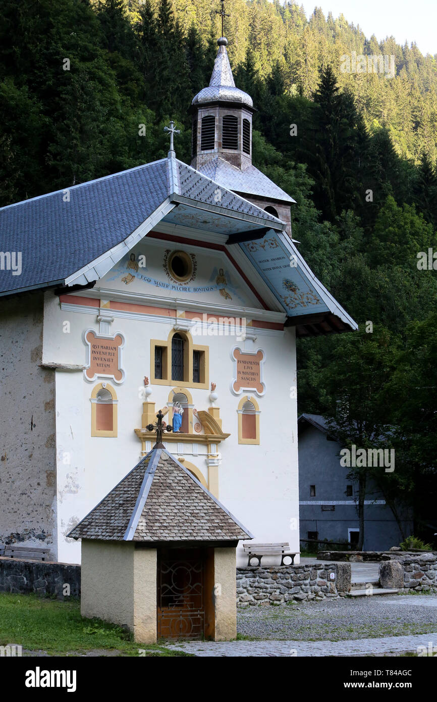Les Contamines France Montjoie Church High Resolution Stock Photography ...