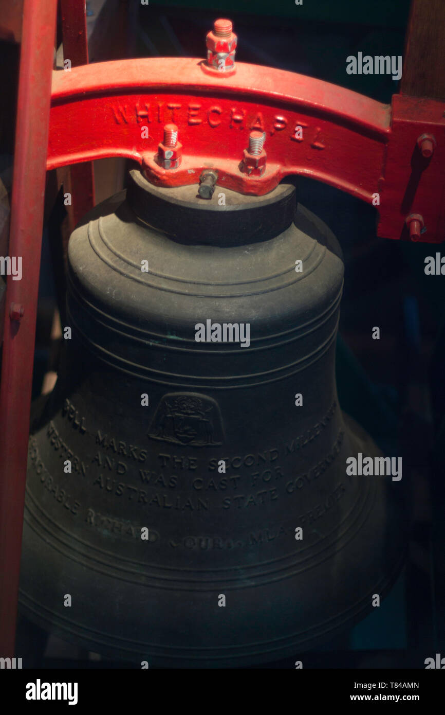 Perth, Western Australia, Australia -17/012013 : Details bells inside ...