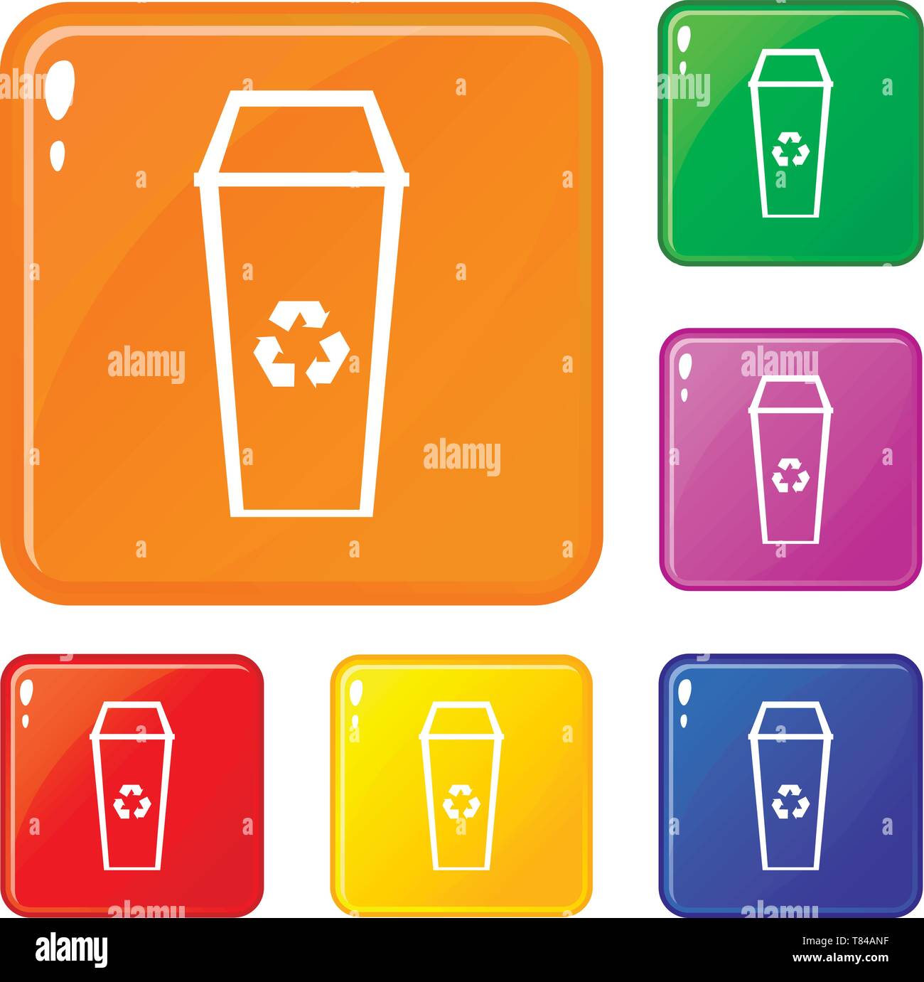 Trash can icons set vector color Stock Vector Image & Art - Alamy