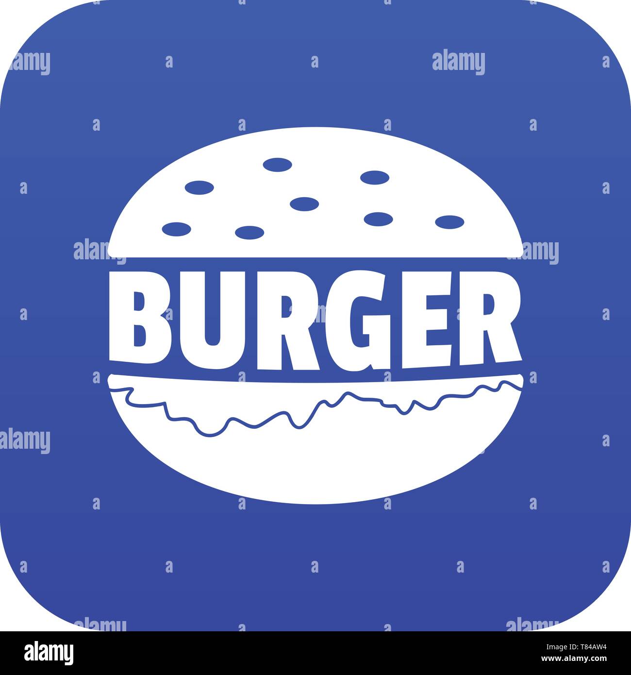 Burger icon blue vector Stock Vector Image & Art - Alamy