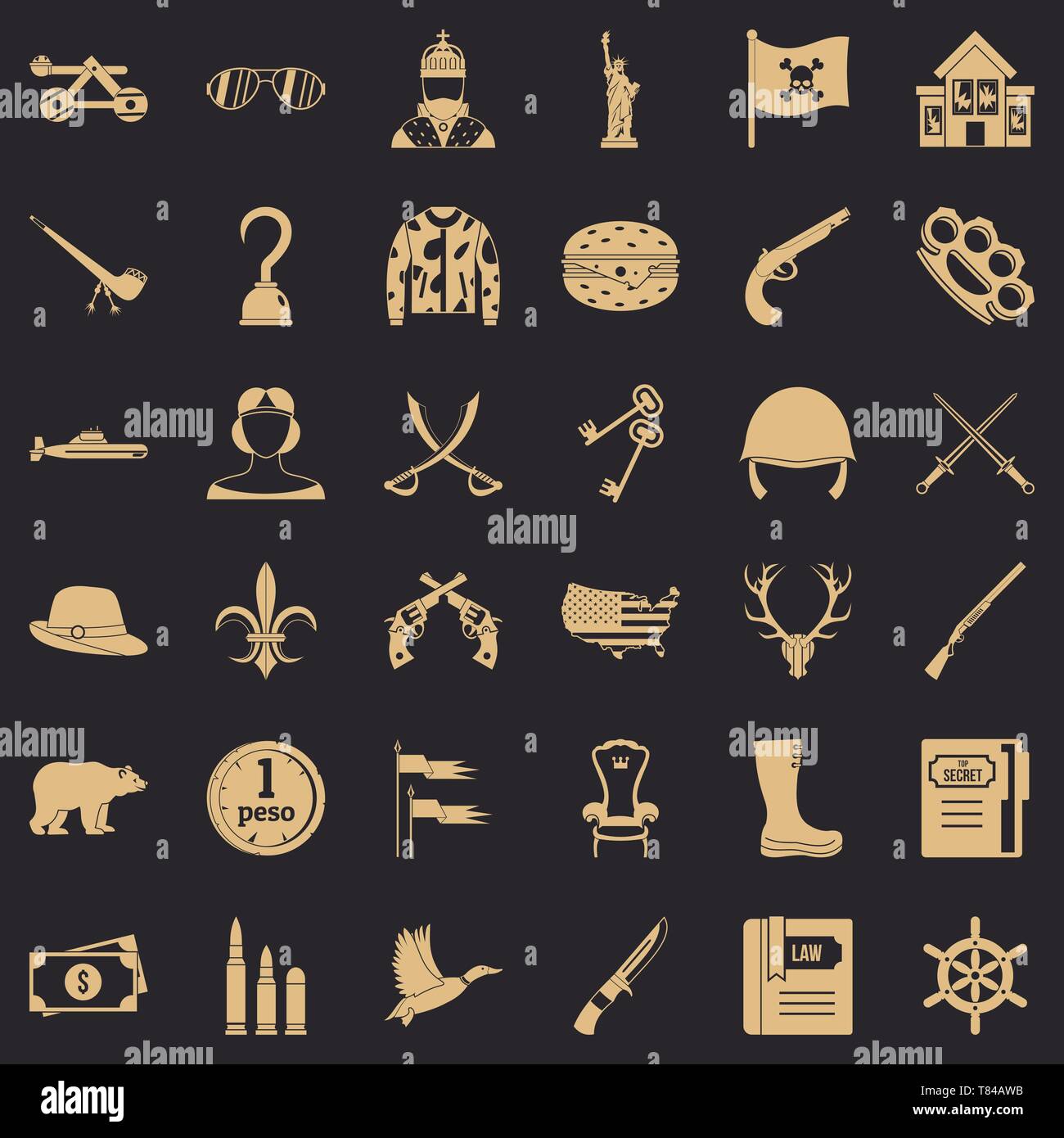 Gun icons set, simple style Stock Vector Image & Art - Alamy