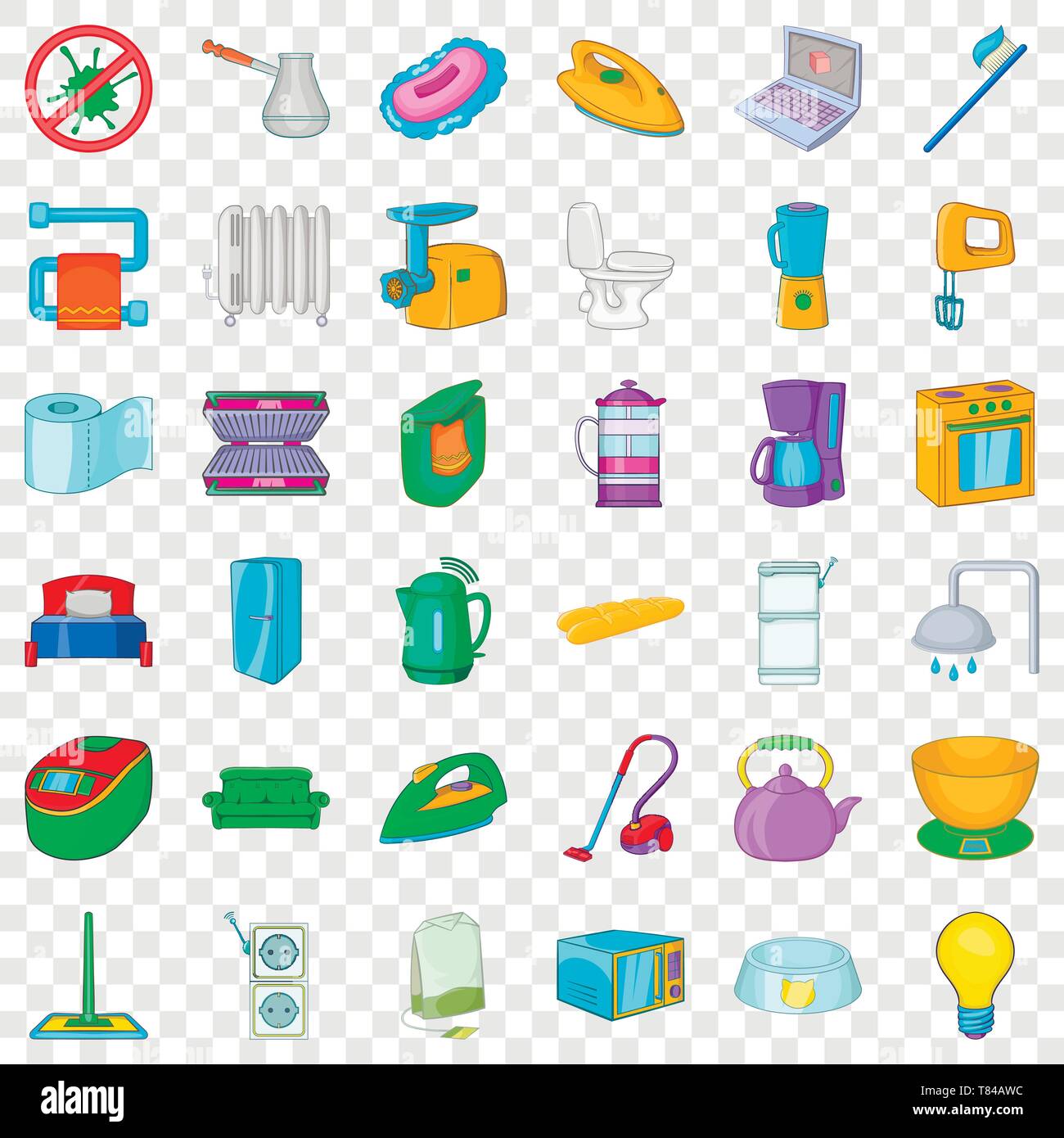 Apartment icons set, cartoon style Stock Vector Image & Art - Alamy