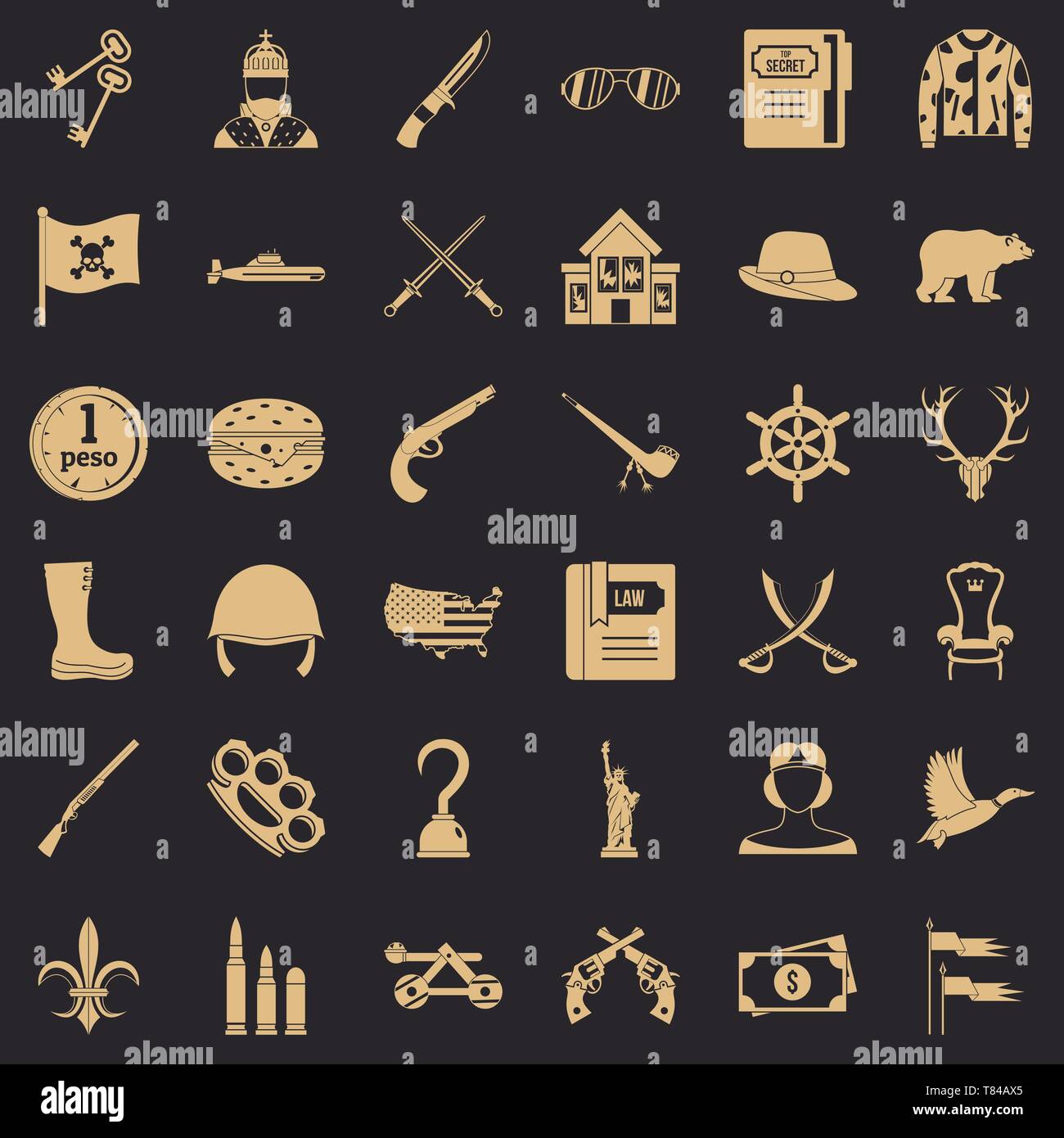 Peso icons set, simple style Stock Vector Image & Art - Alamy