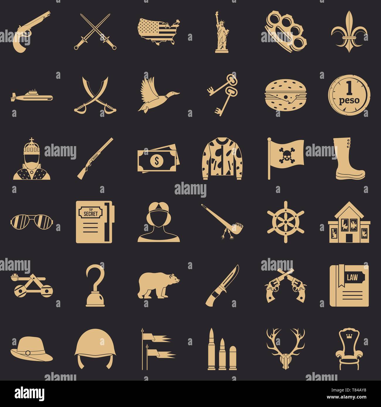 Brass knuckles icons set, simple style Stock Vector Image & Art - Alamy