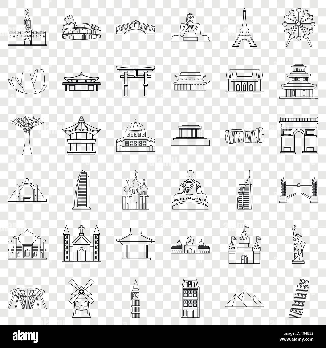 Architecture icons set, outline style Stock Vector Image & Art - Alamy