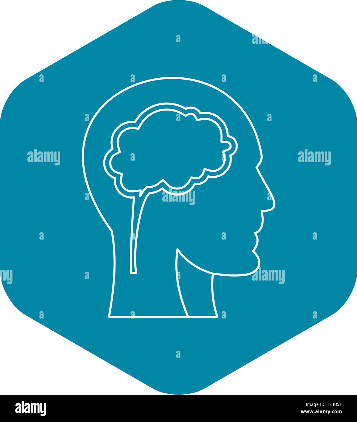 Human head with brain icon, outline style Stock Vector Image & Art - Alamy