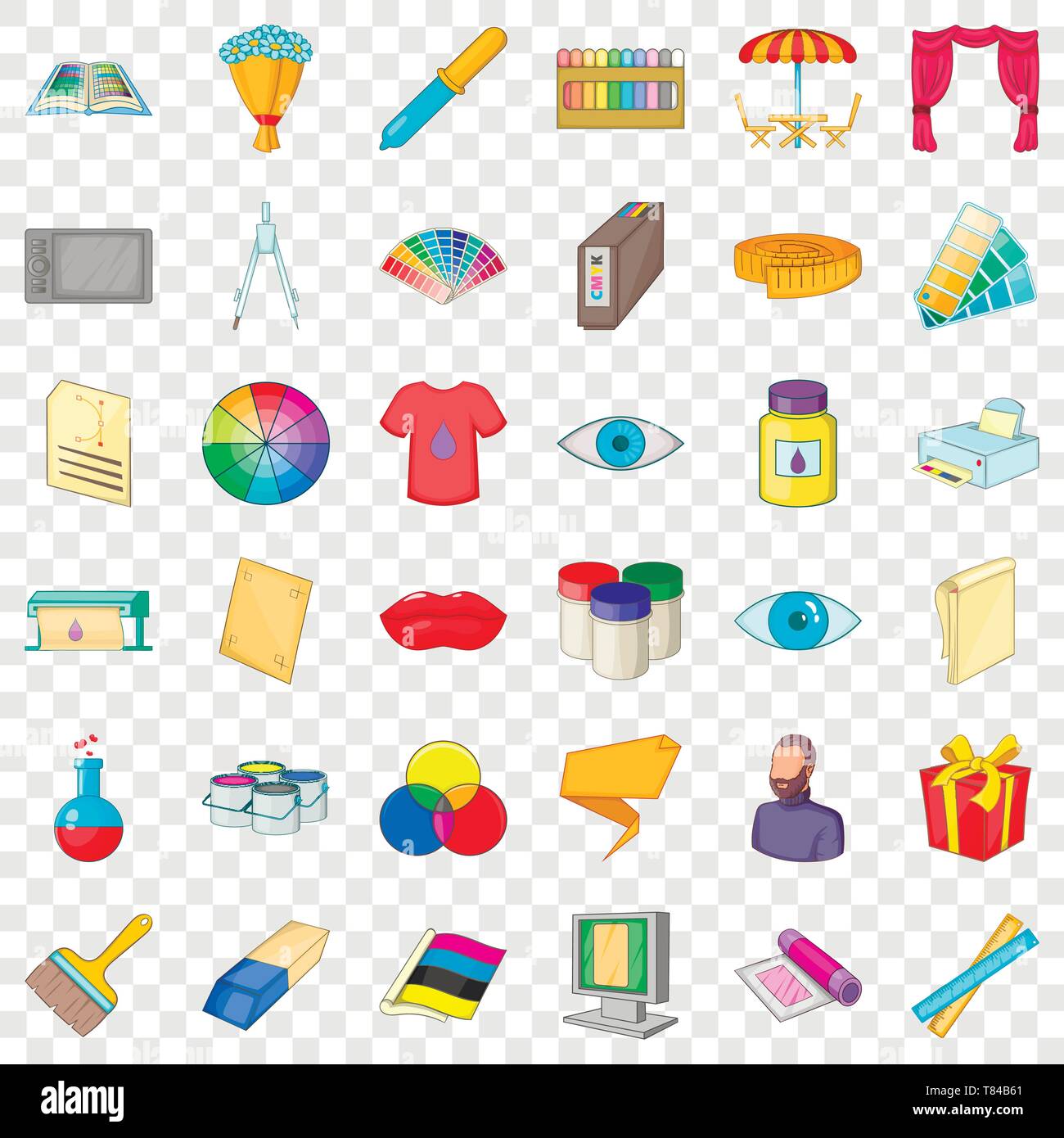 Artist icons set, cartoon style Stock Vector Image & Art - Alamy