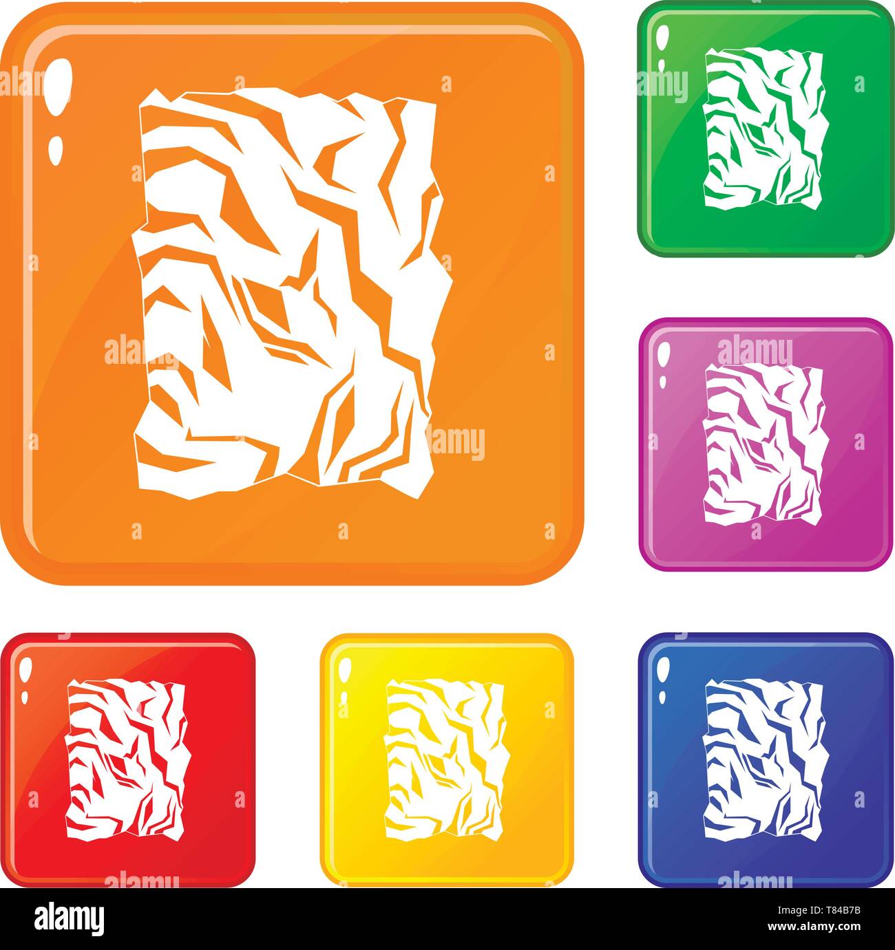 Crumpled paper icons set vector color Stock Vector Image & Art - Alamy