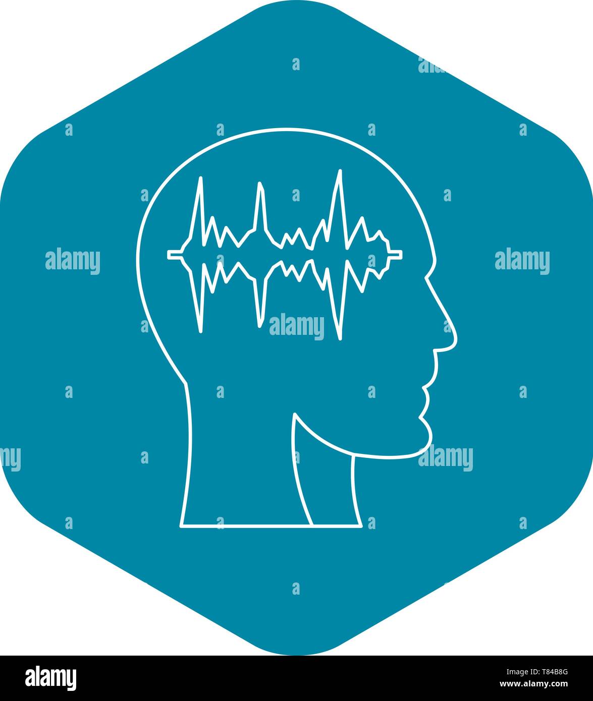 Equalizer inside human head i icon, outline style Stock Vector Image ...