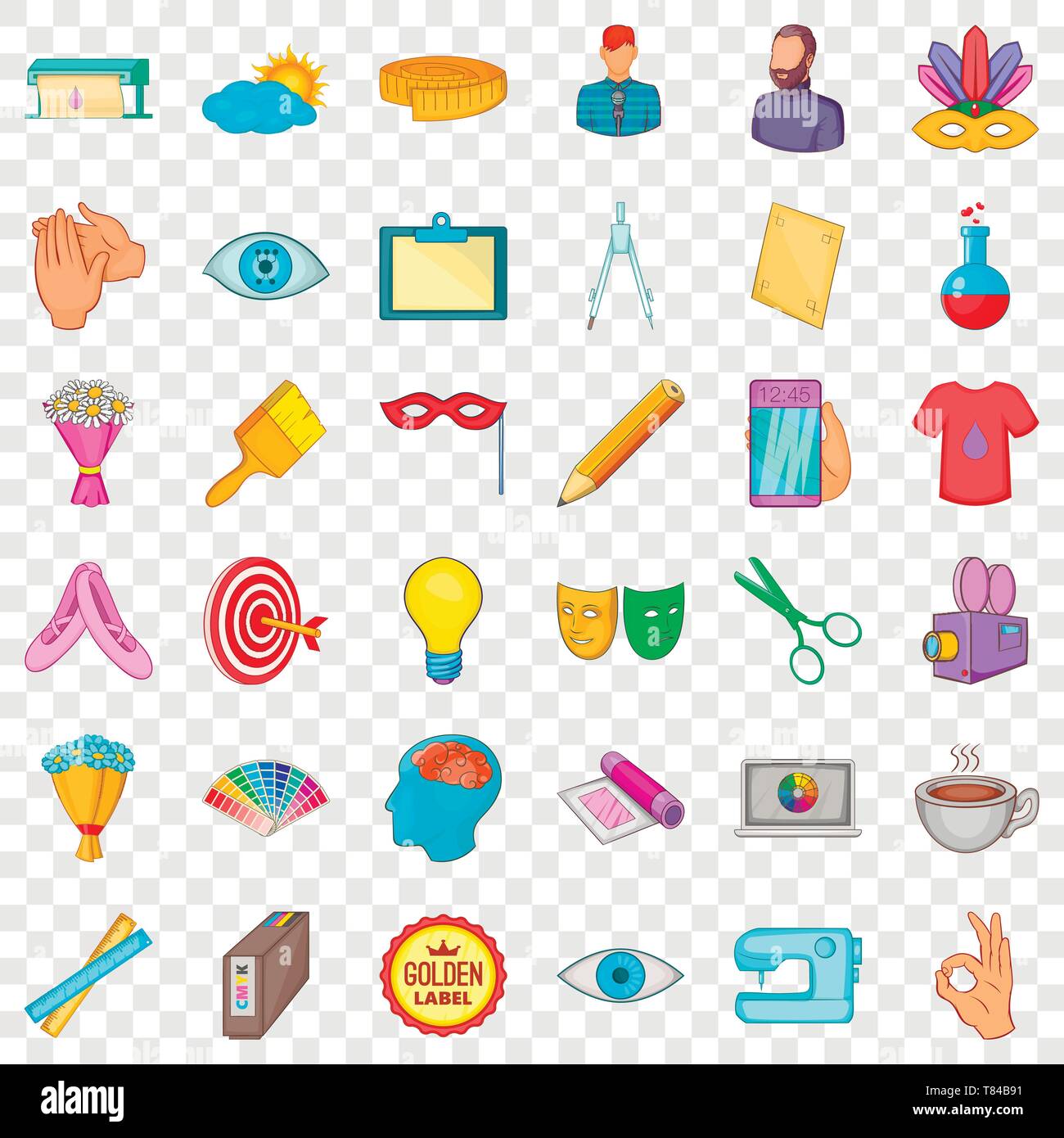 Art work icons set, cartoon style Stock Vector Image & Art - Alamy