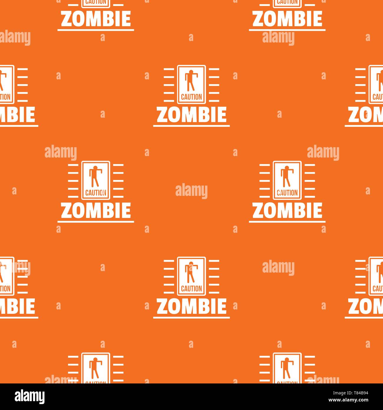 Zombie danger pattern vector orange Stock Vector Image & Art - Alamy
