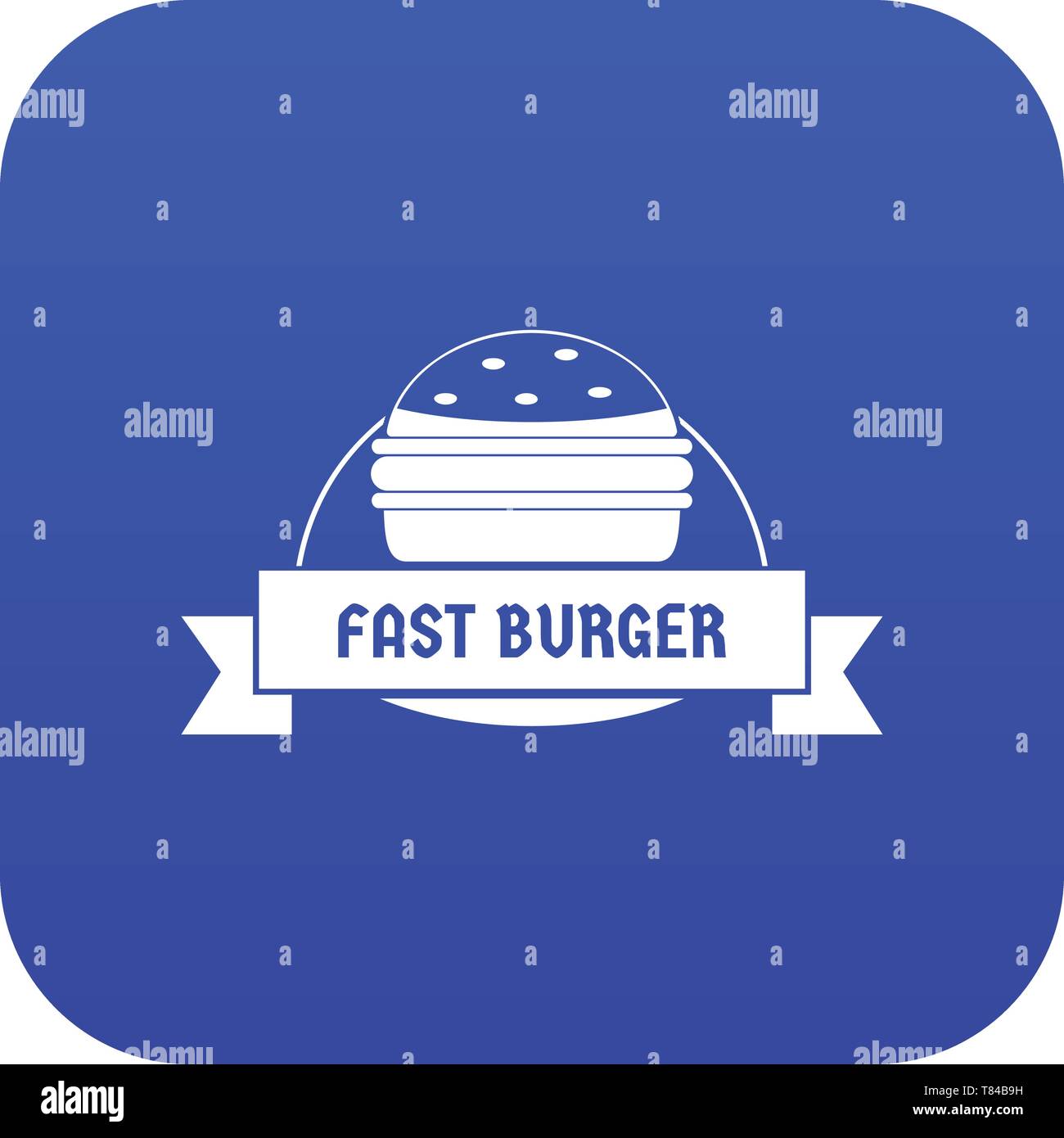 Fast burger icon blue vector Stock Vector Image & Art - Alamy