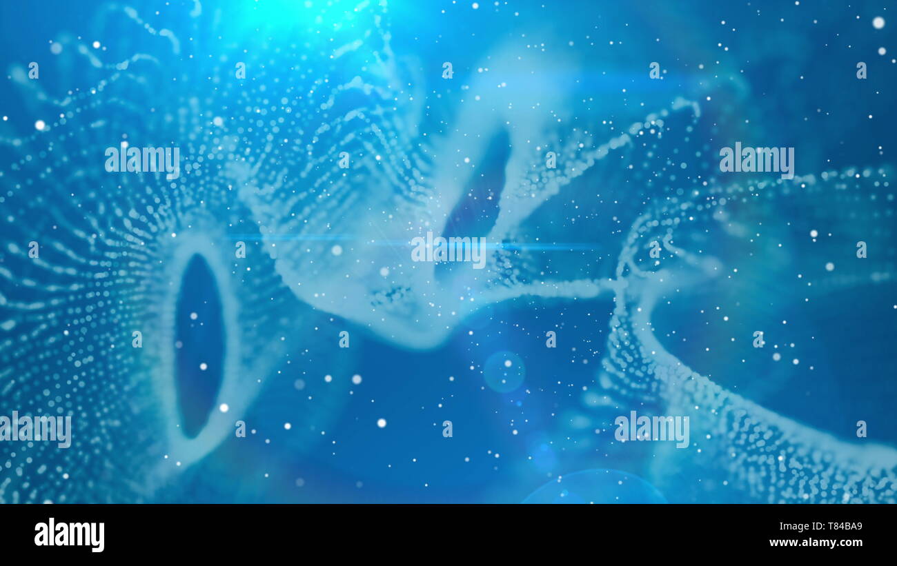 Dof Particles Beautiful Wavy Surface With Fabric Effect 3d Render Computer Rendering