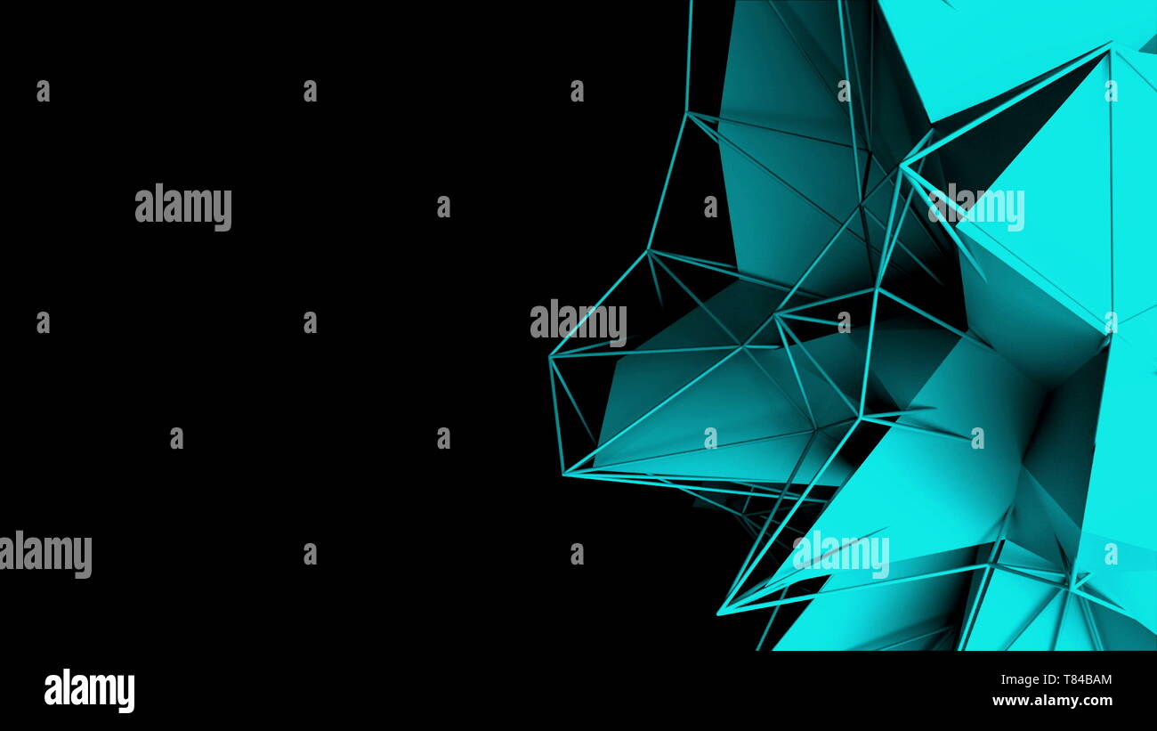 3d Rendering Fractal Object With Mesh Grid Abstract Modern Background Computer Generated Stock