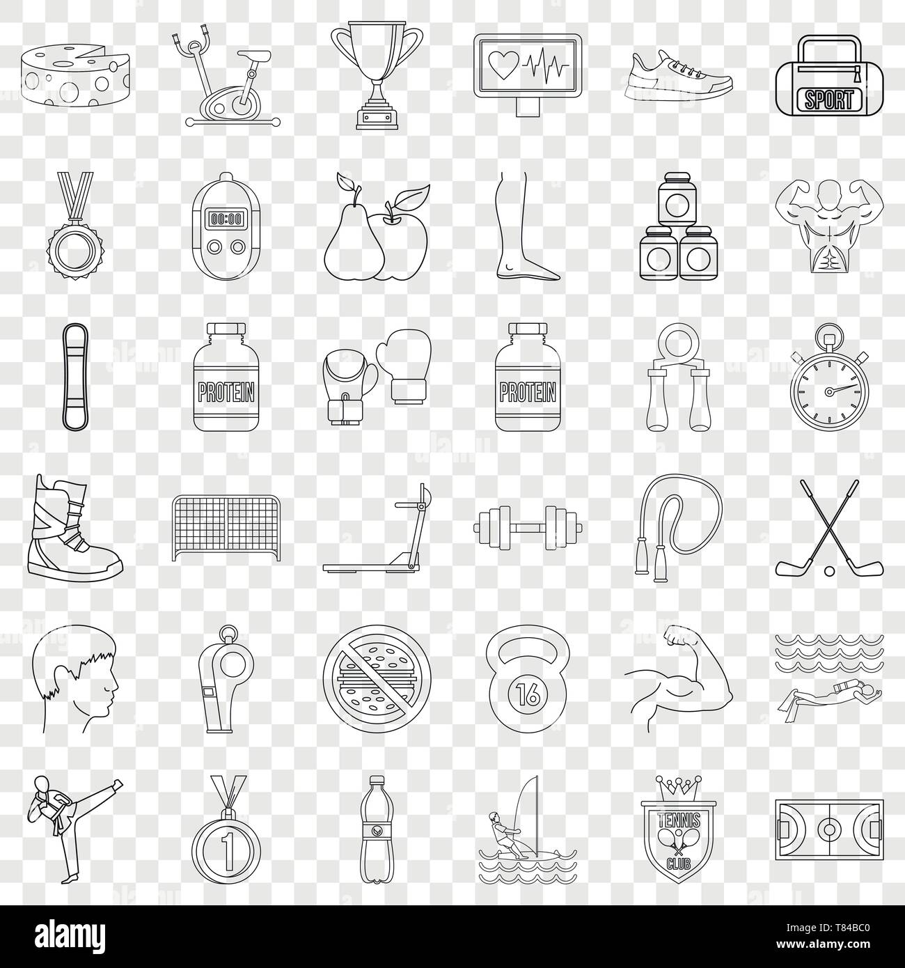 Athlete icons set, outline style Stock Vector Image & Art - Alamy