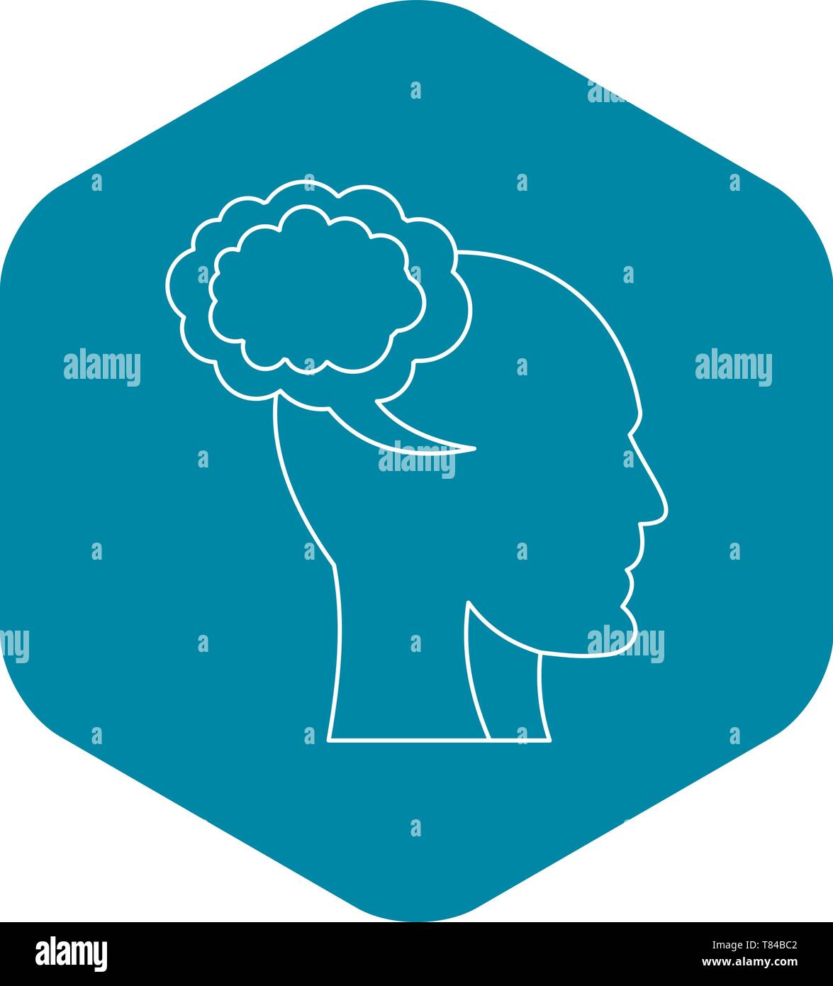 Cloud and human head icon, outline style Stock Vector Image & Art - Alamy