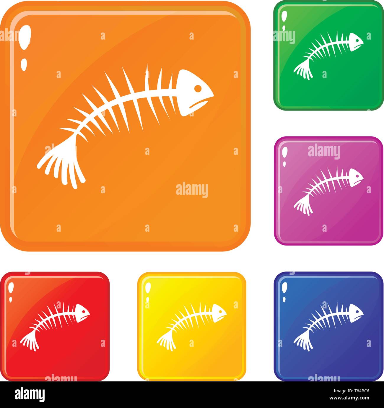 Fish bones icons set vector color Stock Vector Image & Art - Alamy
