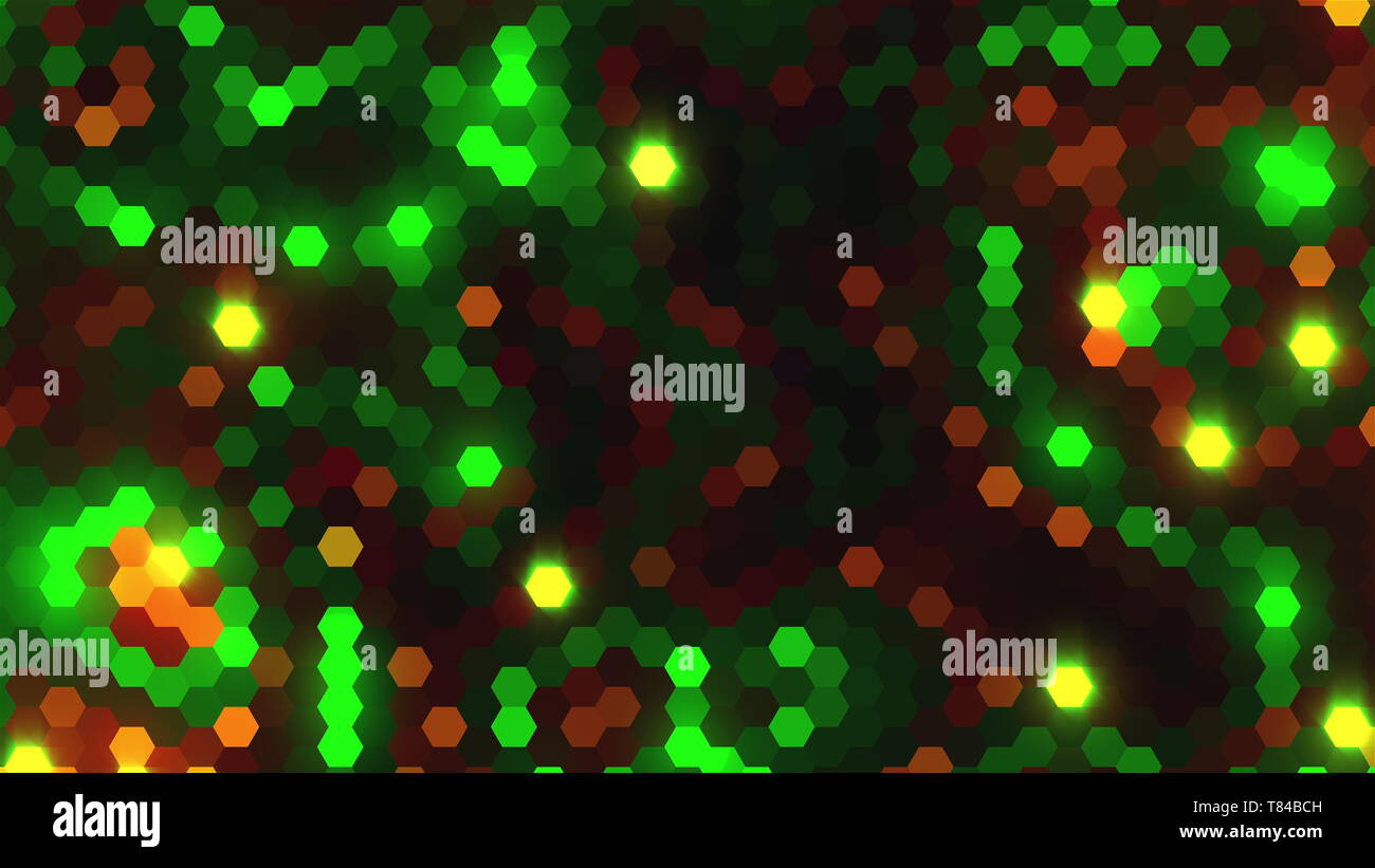 Hexagon lights - imitation of shiny sparkles, 3d render background ...