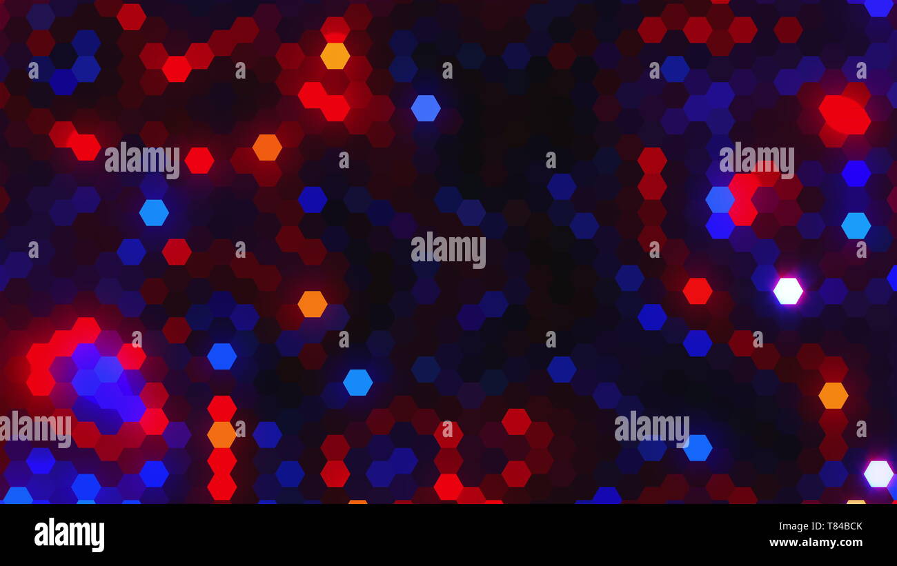 Hexagon lights - imitation of shiny sparkles, 3d render background ...