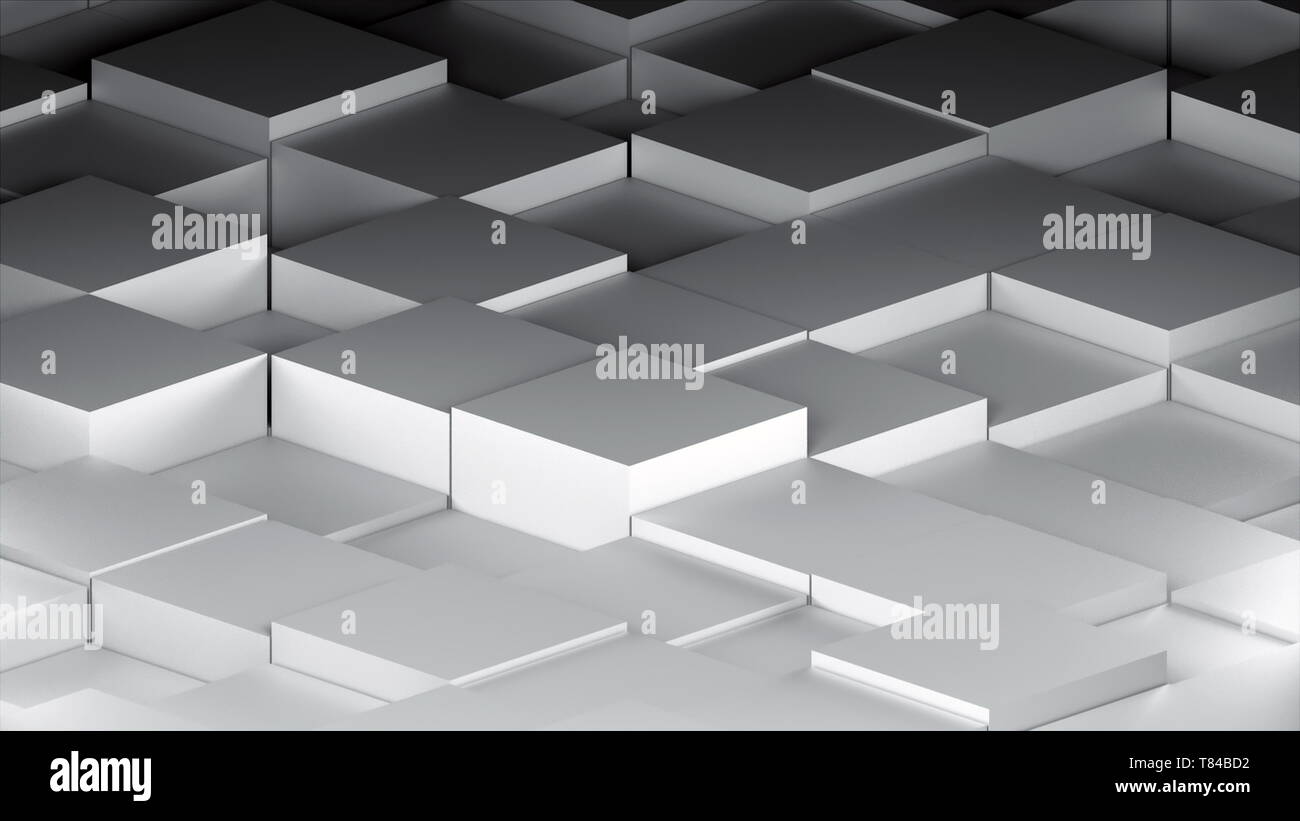 Many abstract isometric cubes, modern computer generated 3D render background Stock Photo - Alamy