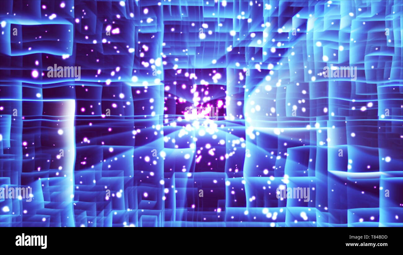 Labyrinth of light, abstract technology 3d render background, computer ...
