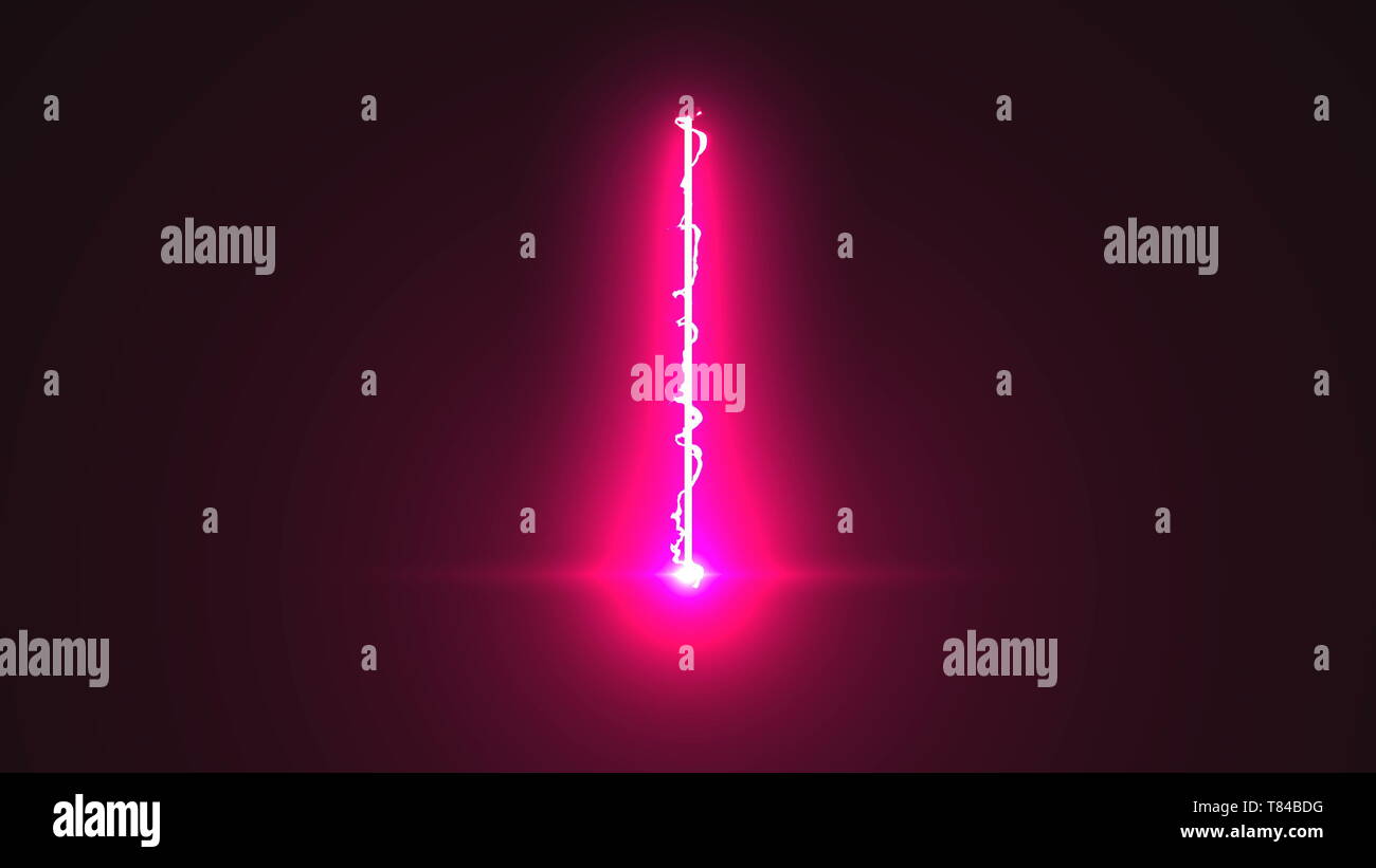 Abstract laser beam with electricity effect, 3d rendering background ...